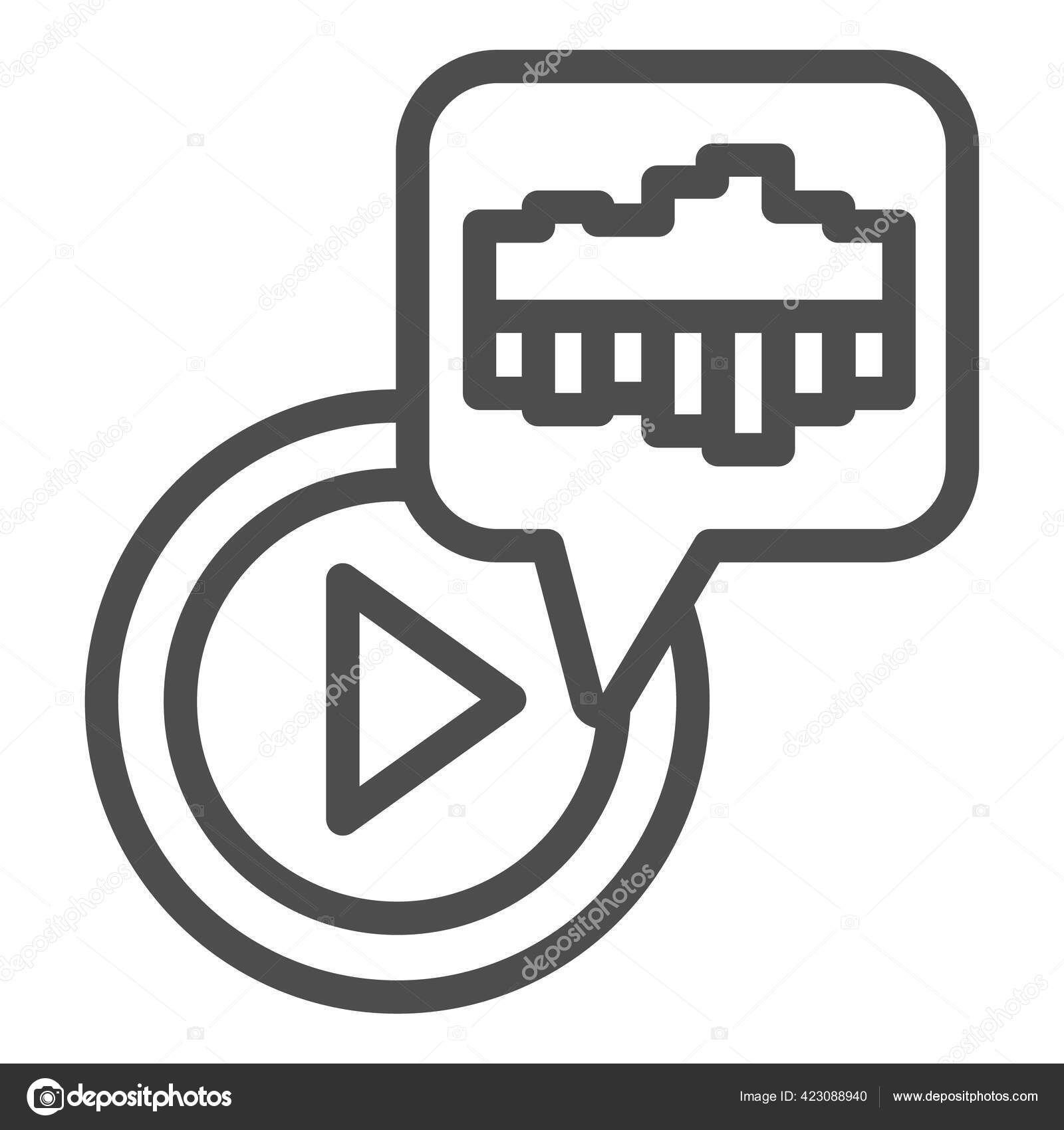Audio playback button line icon, Sound design concept, Equalizer effect ...