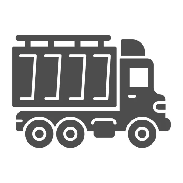 Load truck with body trailer line icon, heavy equipment concept ...