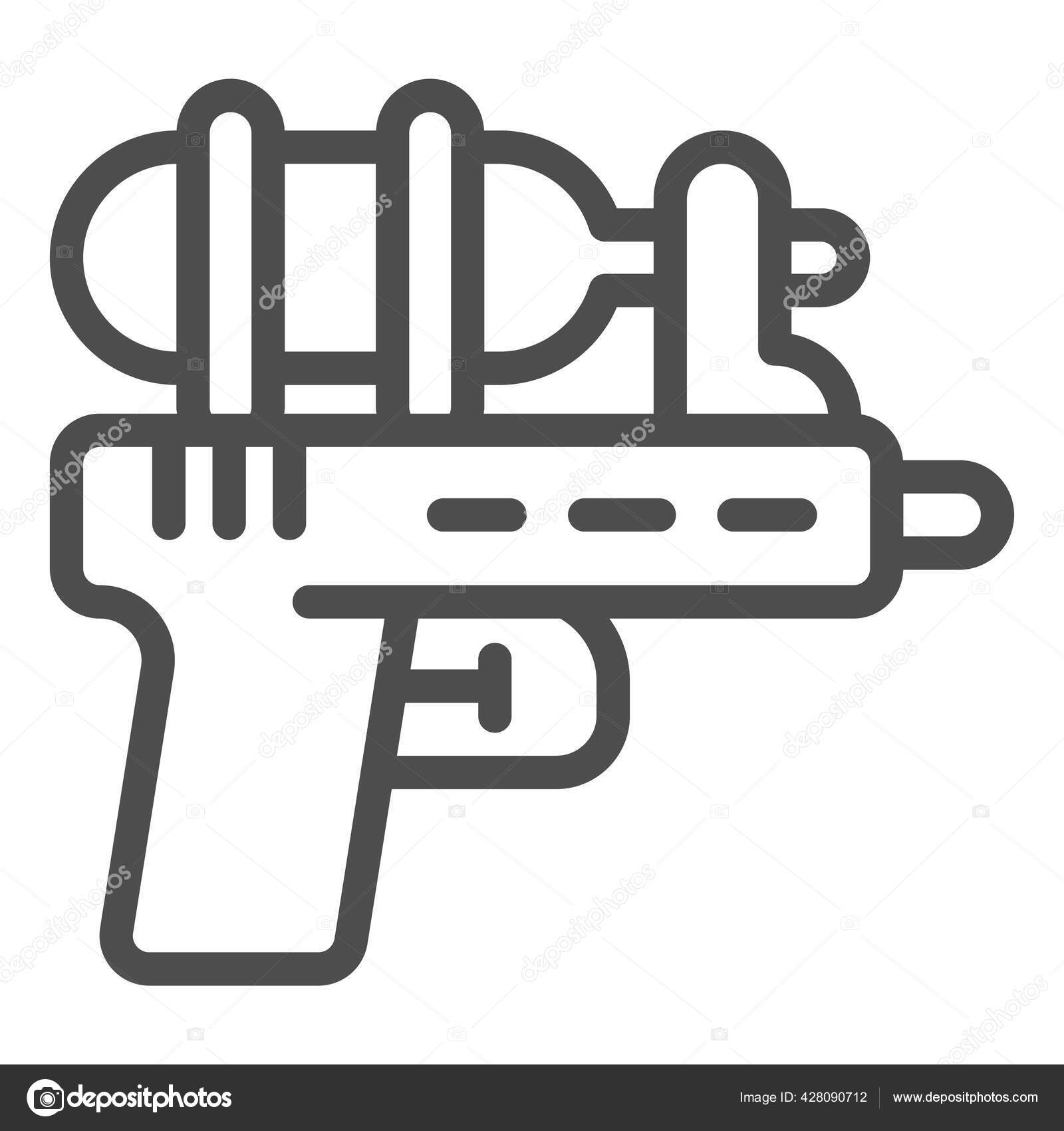 Ícone de linha de pistola de água, conceito Aquapark, sinal de ...