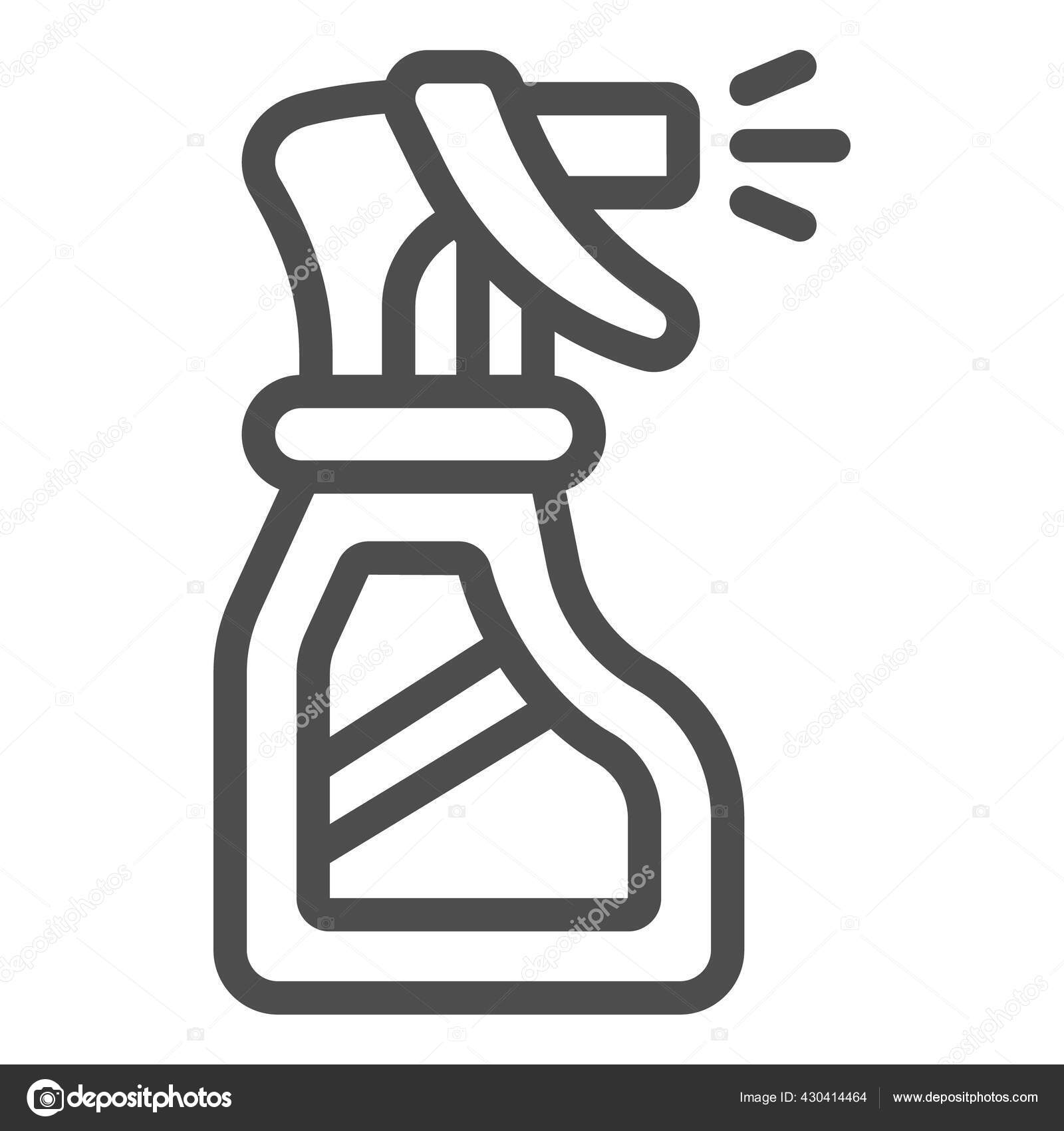 Disinfection spray line icon, Hygiene routine concept, Liquid for ...