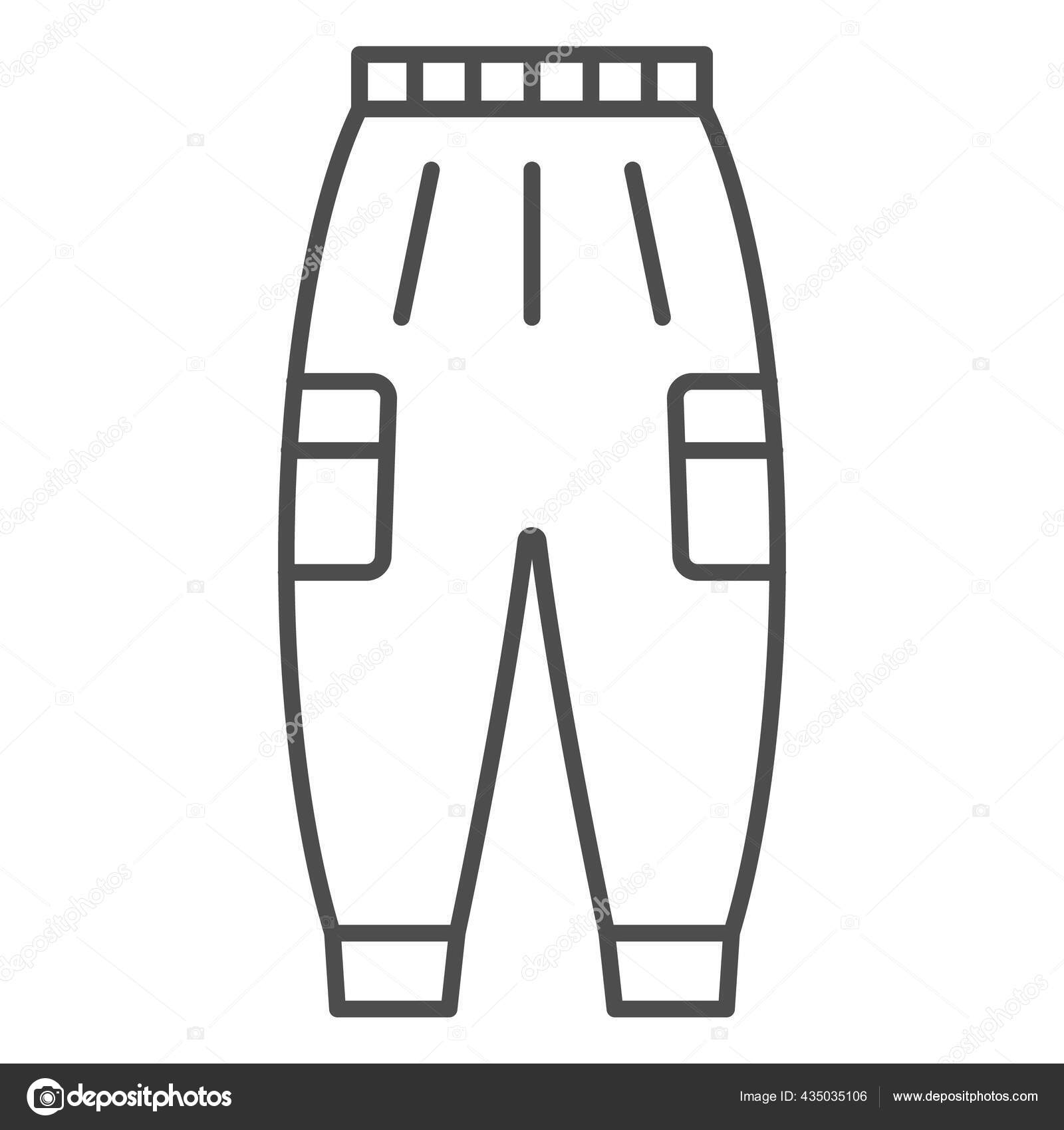 Warm pants thin line icon, Winter clothes concept, winter outdoor ...