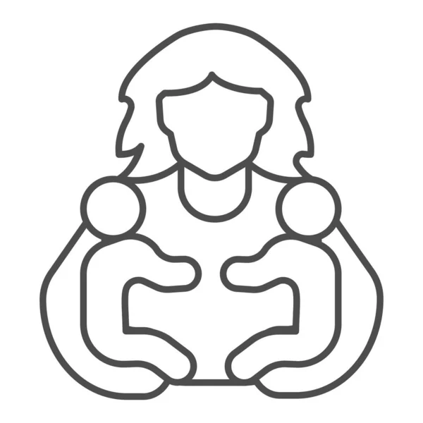 Mother feeds the child line and solid icon. Woman feeding her baby ...