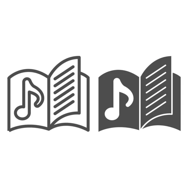Book with music note line icon, Sound design concept, musical literacy ...