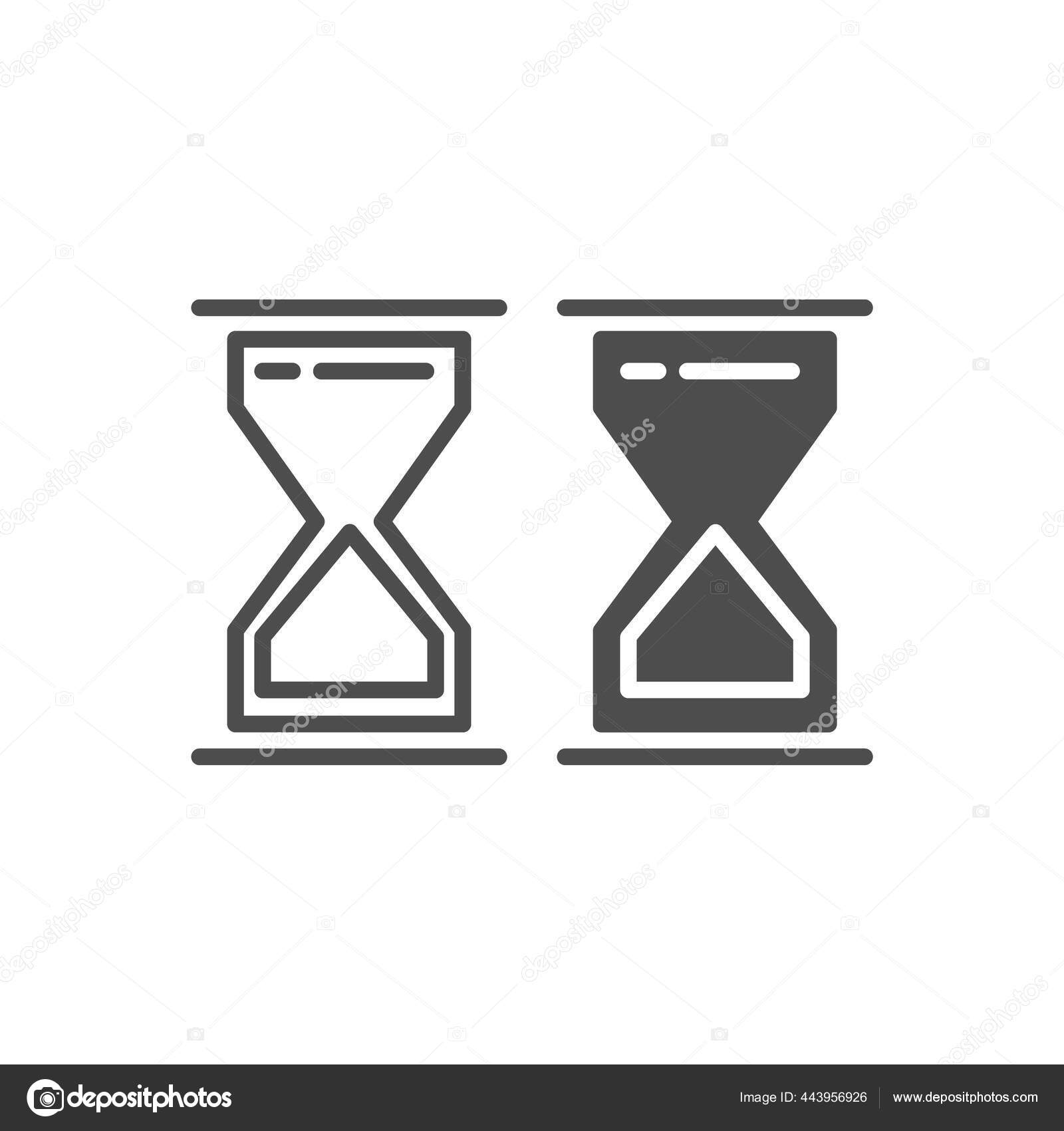 Hourglass line and glyph icon. Time is over in hourglass vector ...
