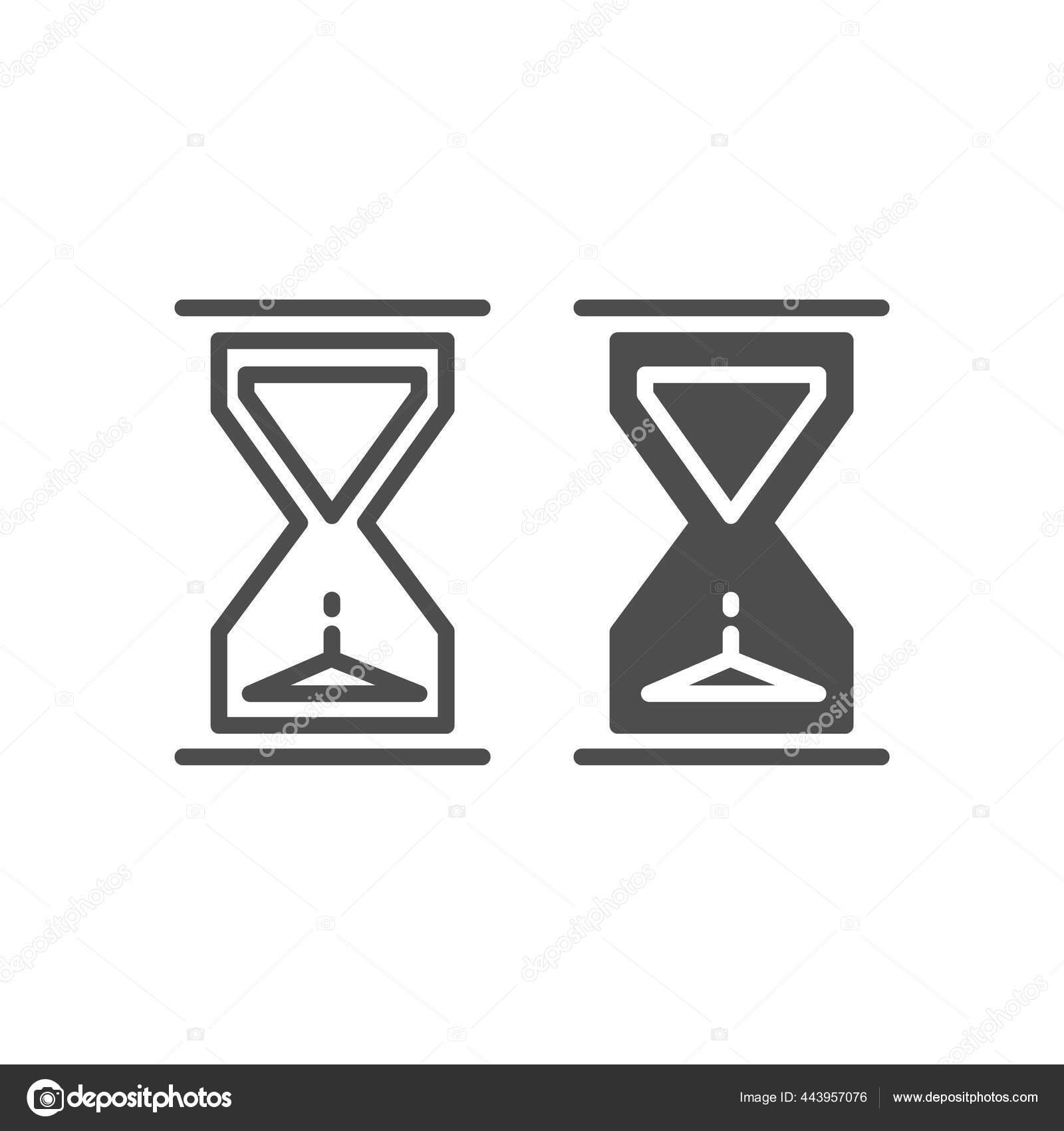 Hourglass line and glyph icon. Time running in hourglass vector ...
