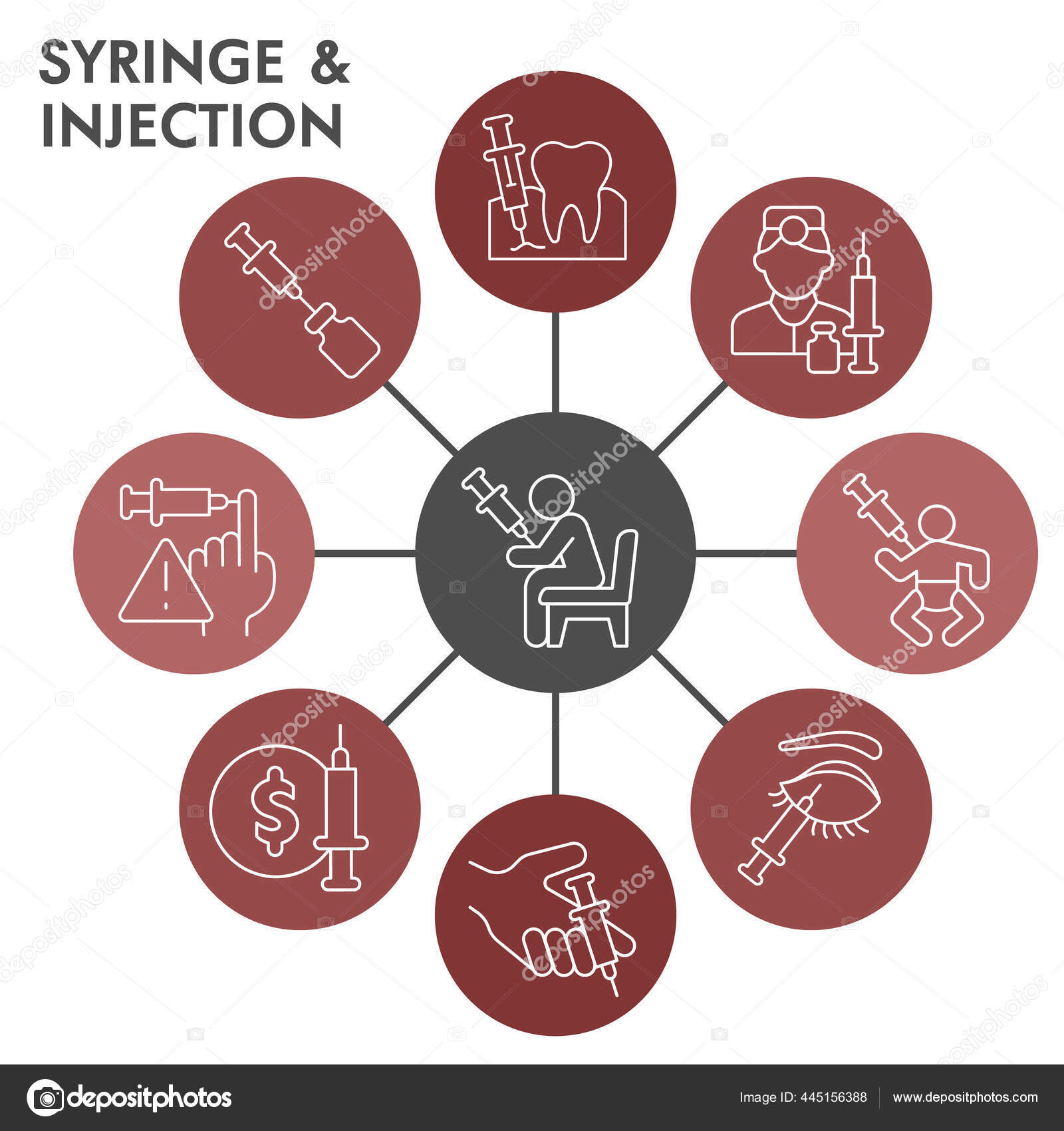 Modern injections Infographic design template with icons. Health And ...