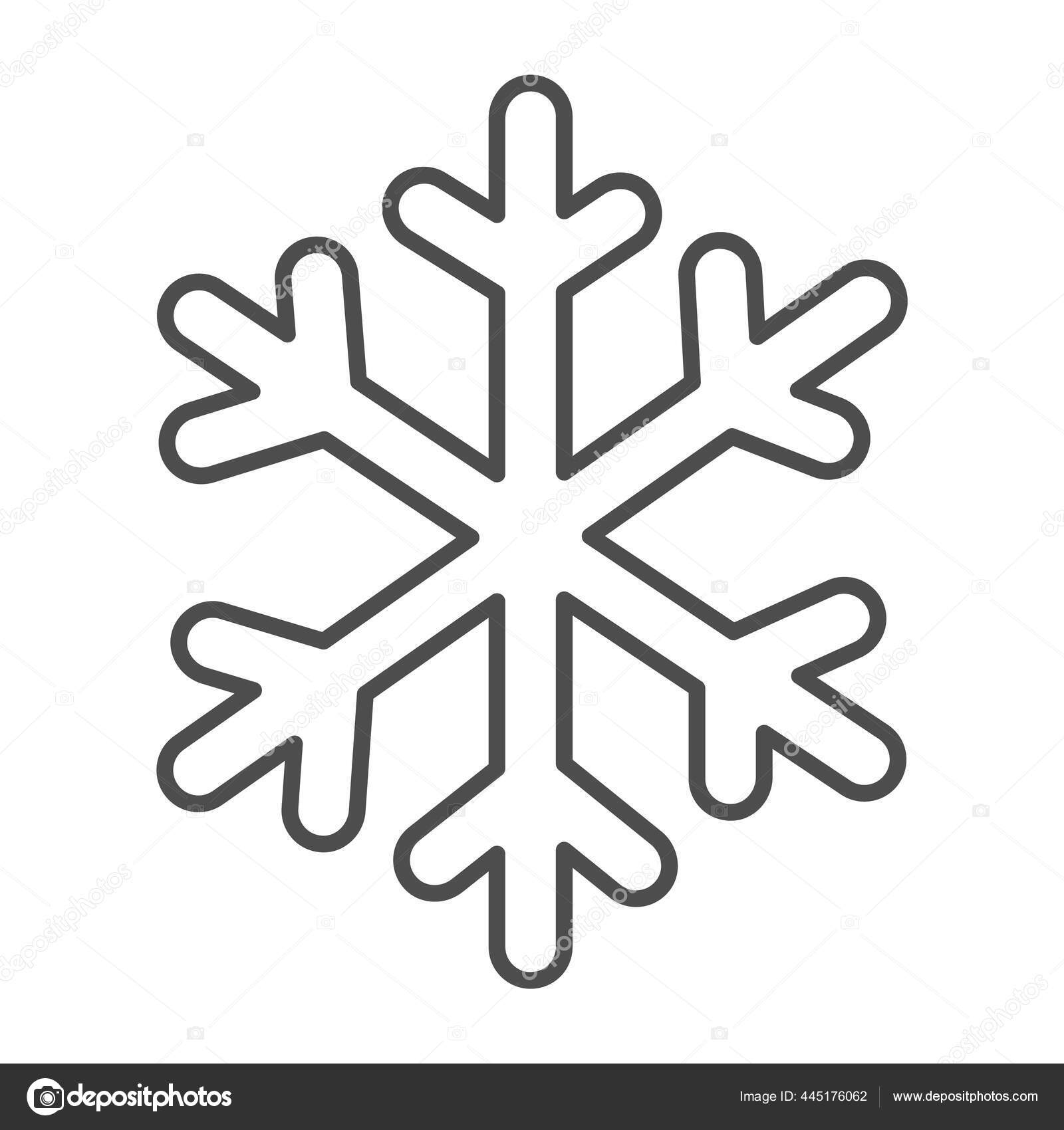 Snowflake thin line icon, Winter season concept, frozen winter flake ...