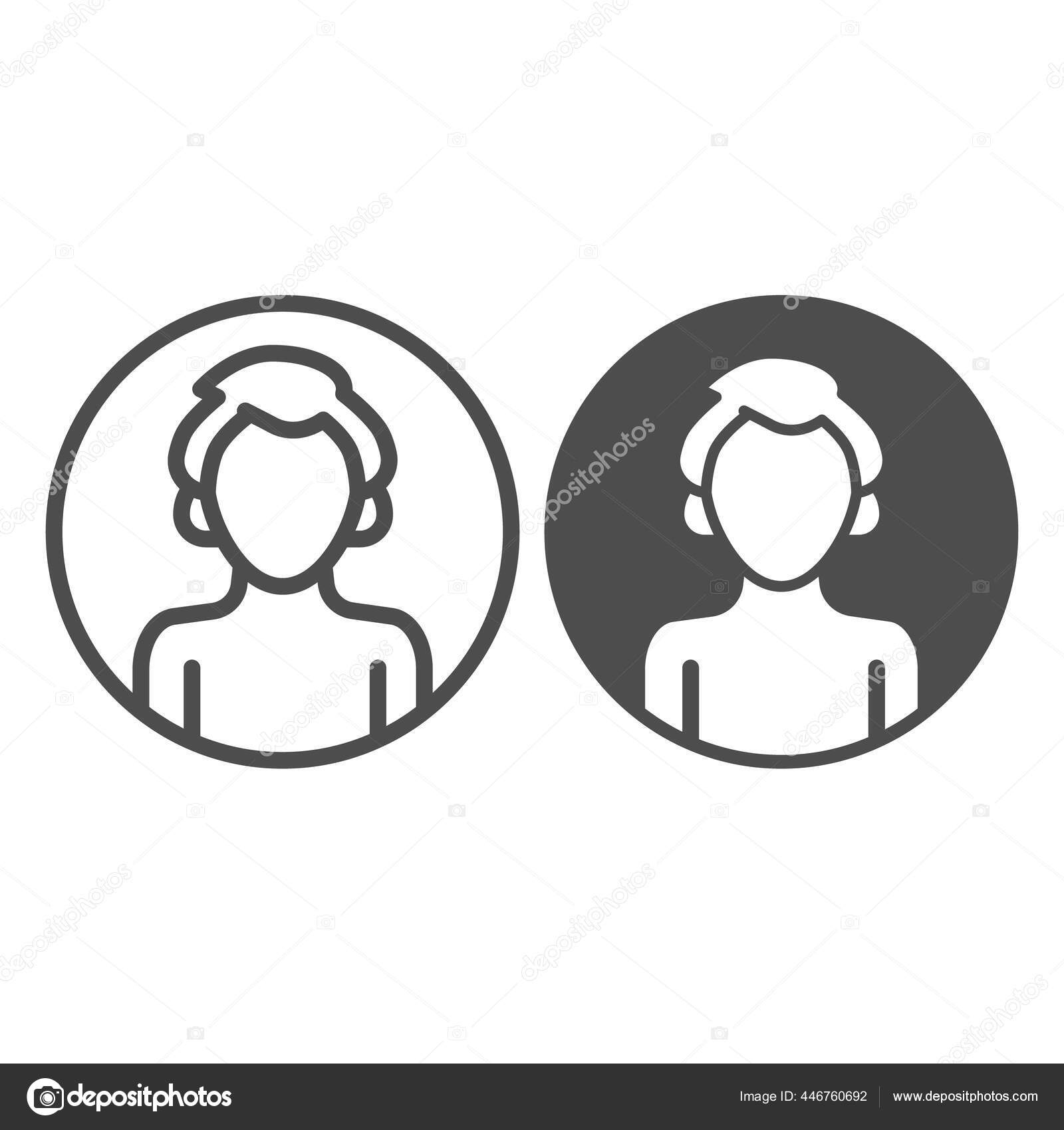 Boy in circle line and solid icon, online education concept, Boy avatar ...