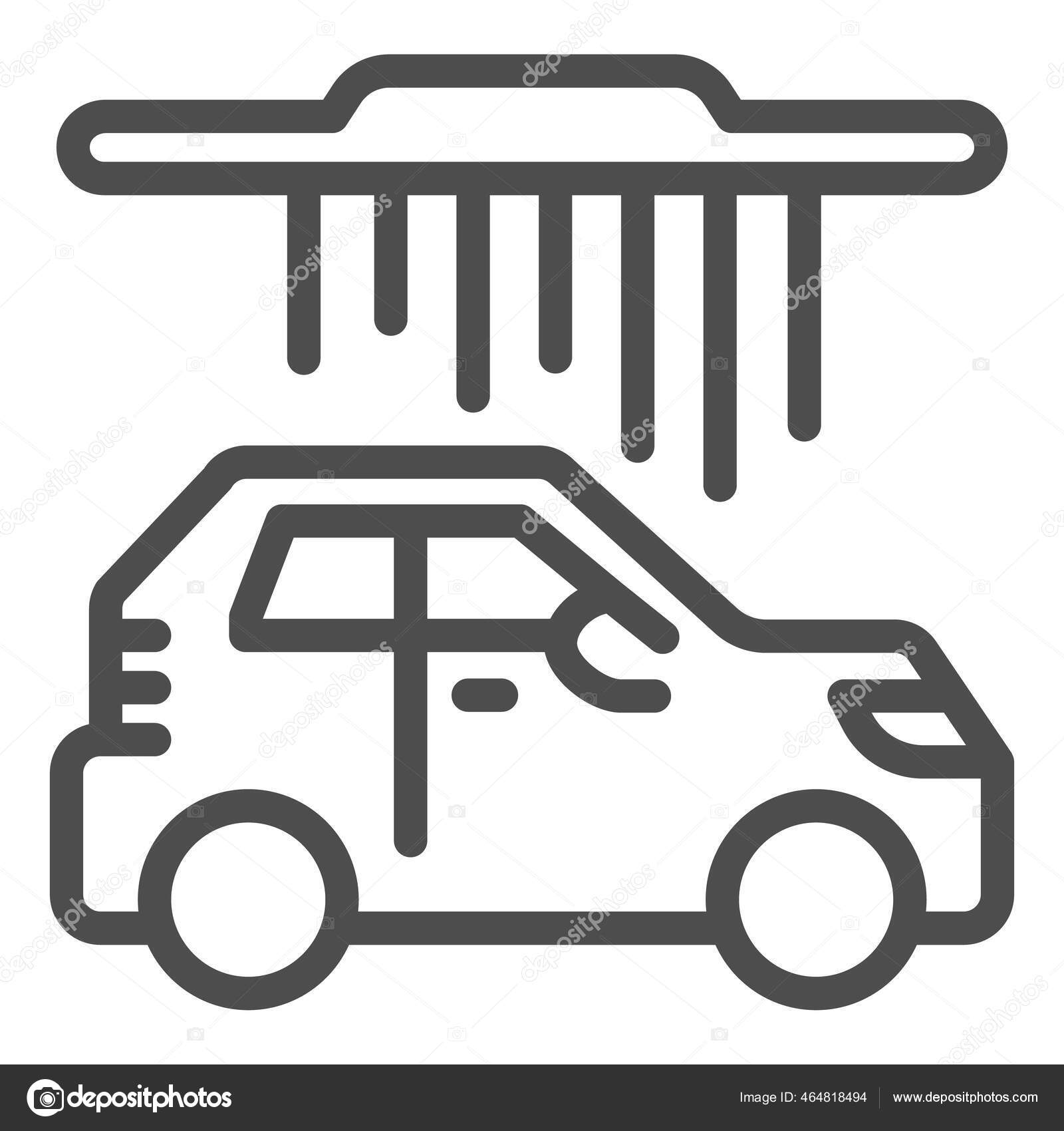 Process of washing car in conveyor car wash line icon, car washing ...