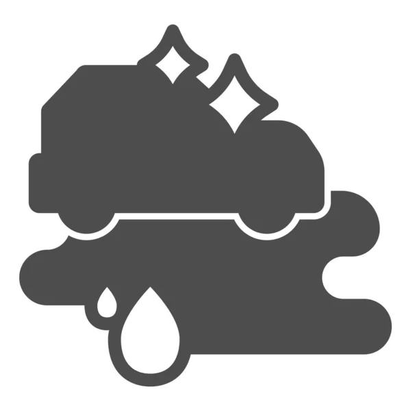 Car with soap foam line and solid icon, car washing concept, Cleaning ...