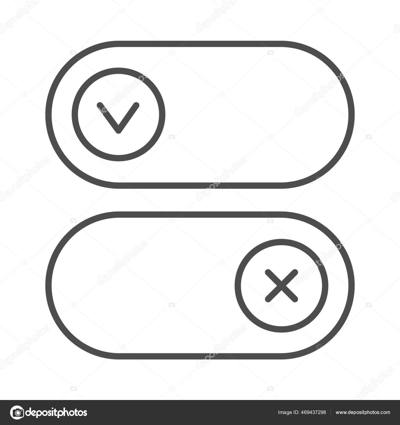 Buttons for active and inactive program add on thin line icon, pcrepair ...