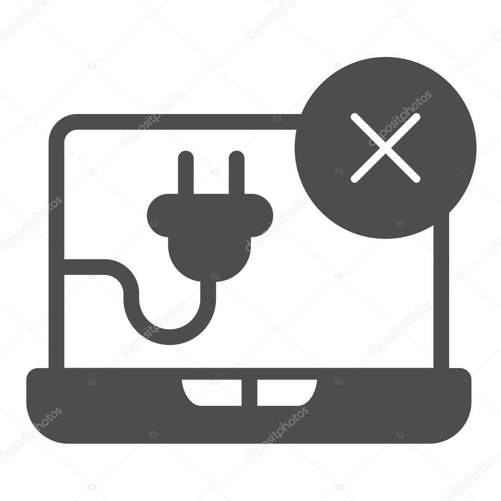 Icono sólido desconectado portátil, concepto de pcrepair, signo de ...