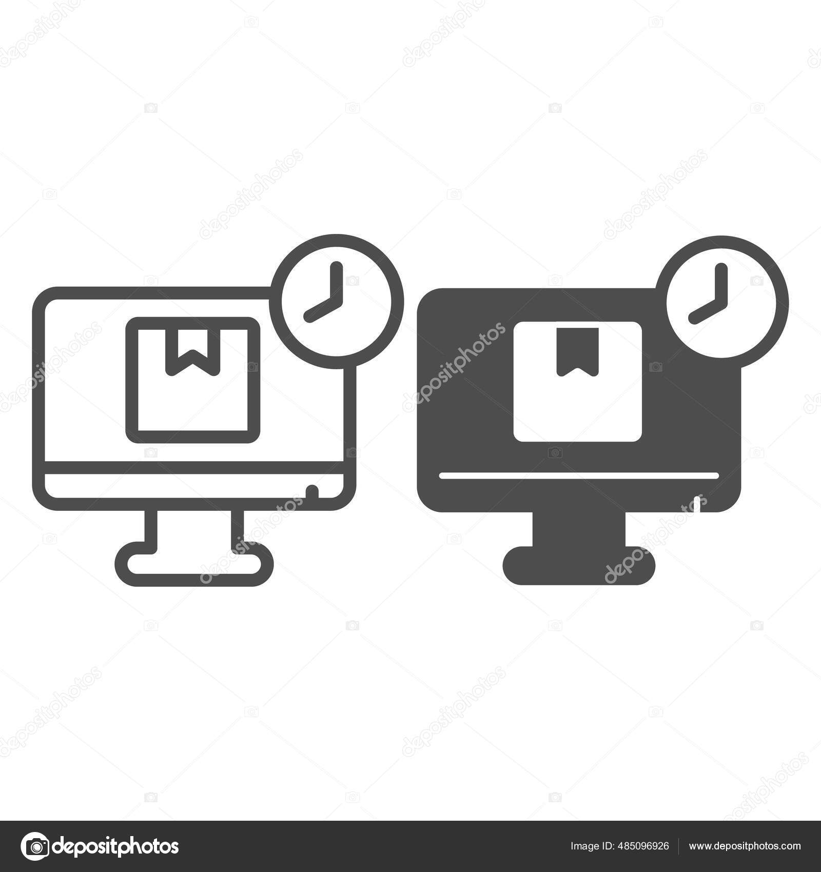 Parcel delivery line and solid icon, officesyndrome concept, parcel ...