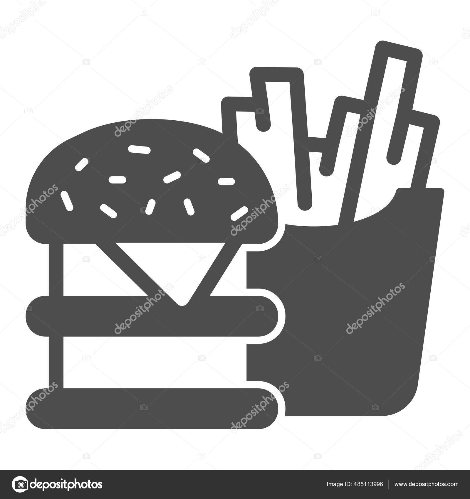 Fast food solid icon, officesyndrome concept, fast food vector sign on white background, burger ...