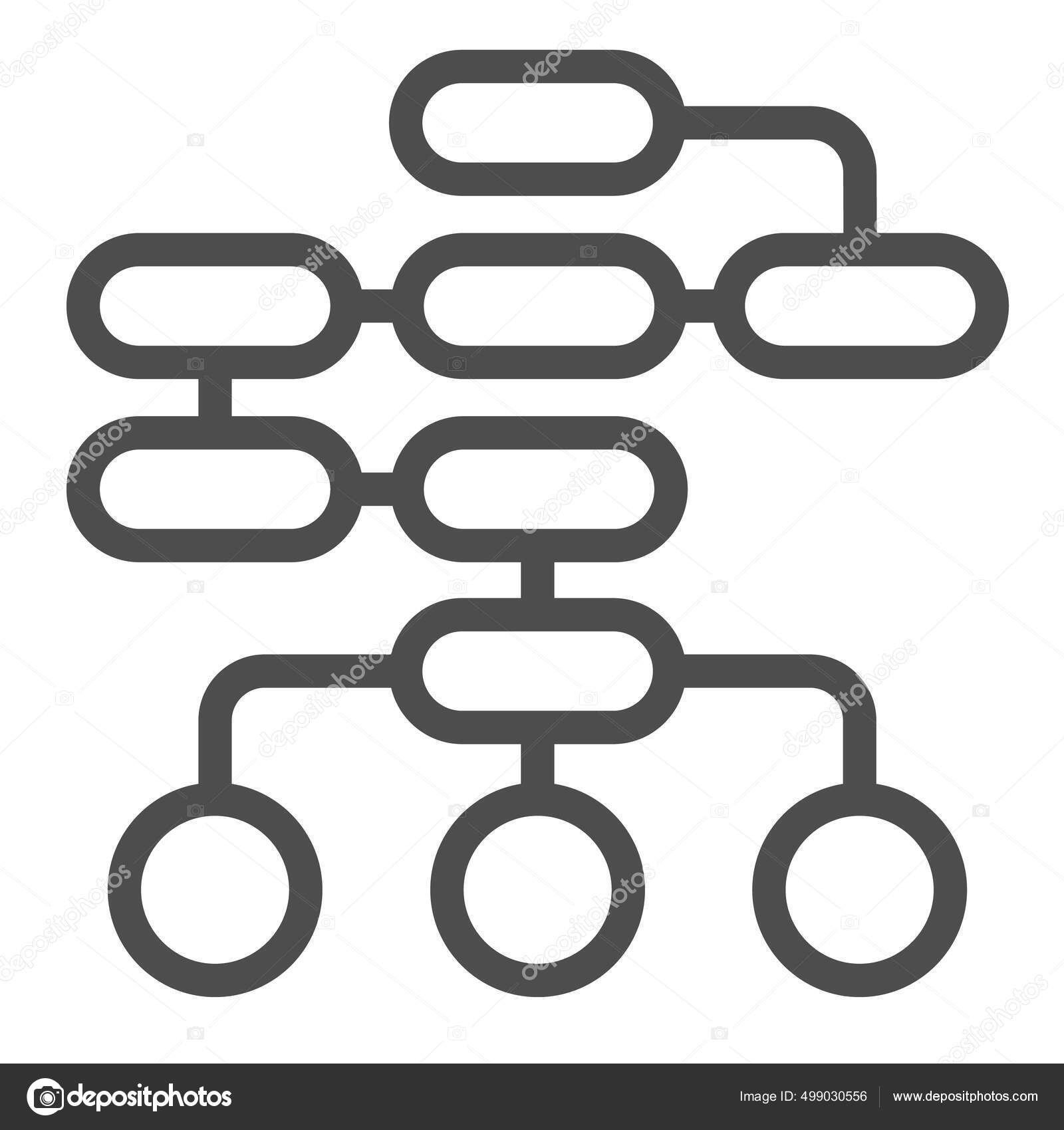 Diagram of logic, sequence or interactions, algorithm line icon, web concept, scheme vector sign ...