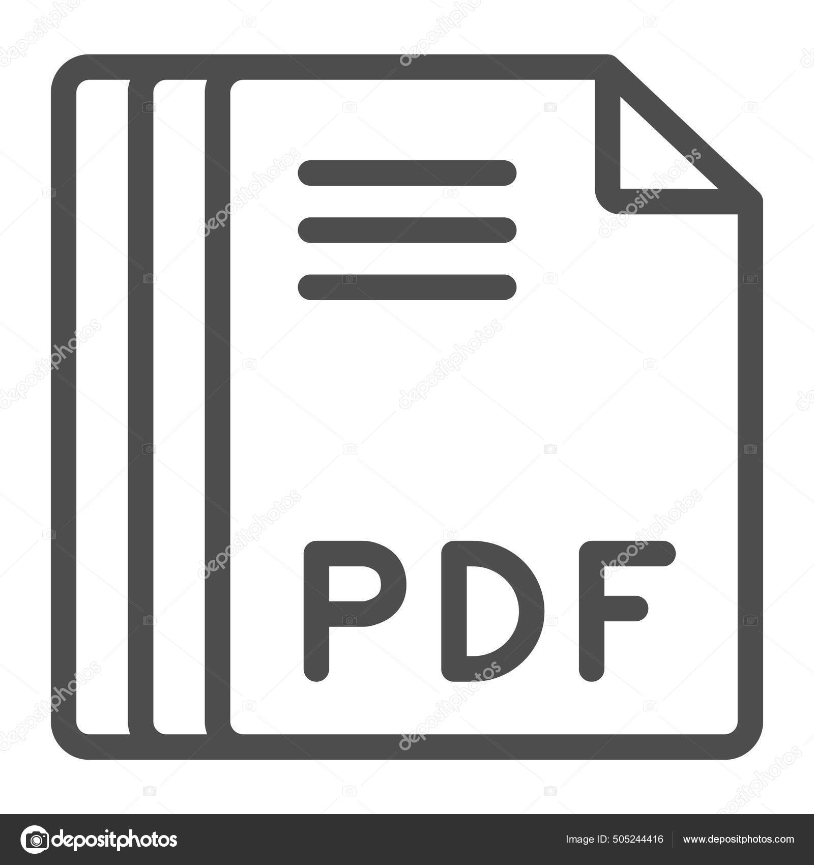 Paper sheets, pdf file line icon, documents concept, portable document ...