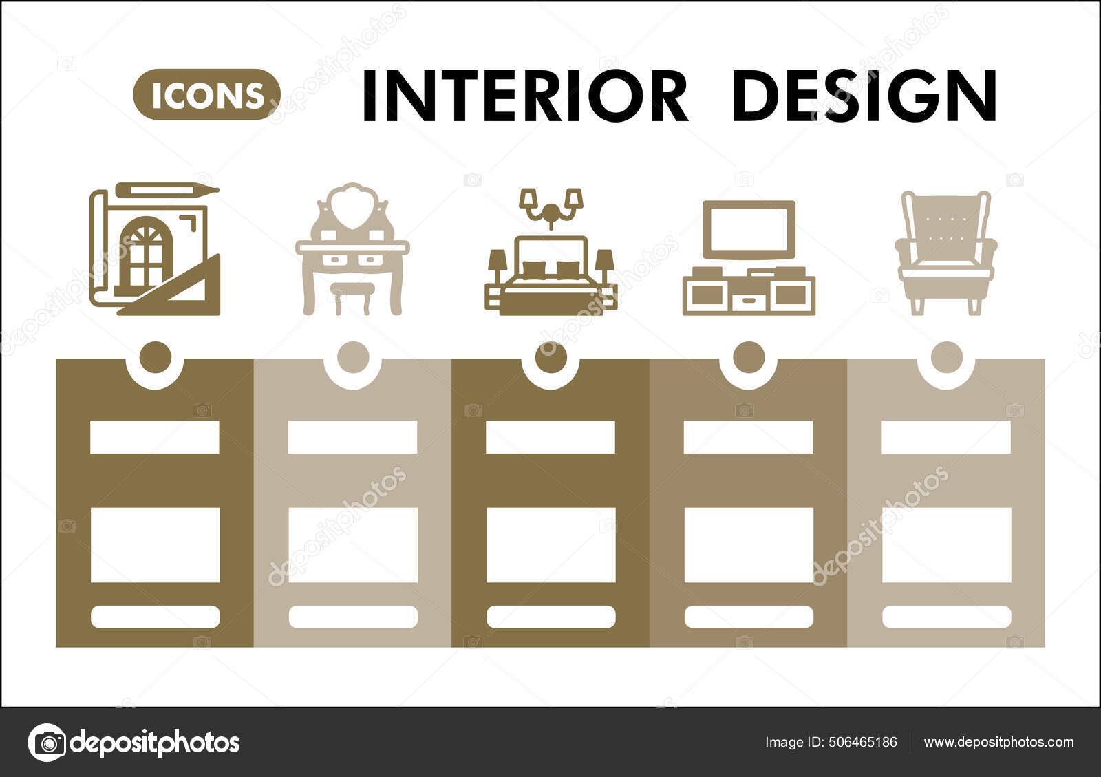 Modern interior design Infographic design template. Home deco ...