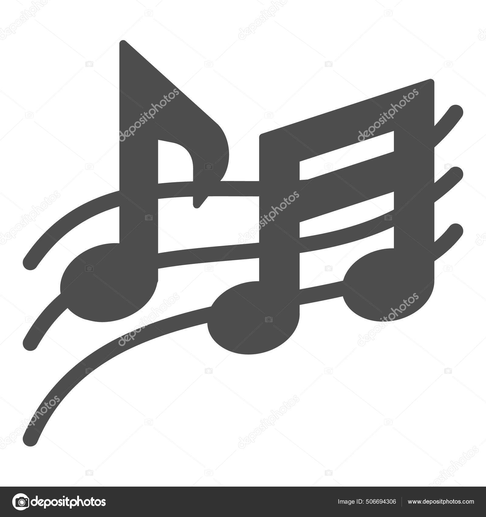 Musical notes on stave, melody solid icon, sound design concept ...