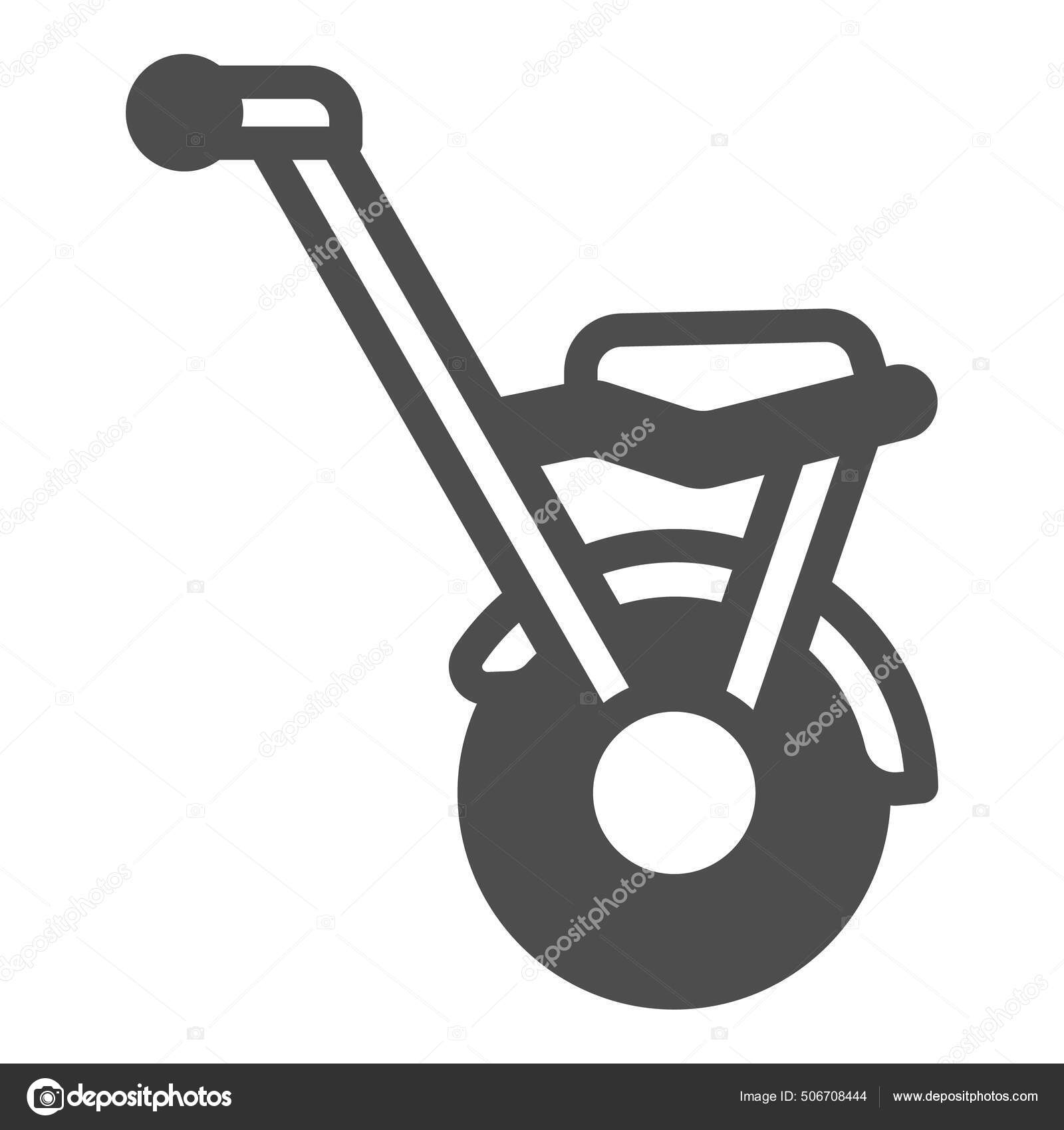 Gyro cycle solid icon, electric transport concept, electric unicycle ...