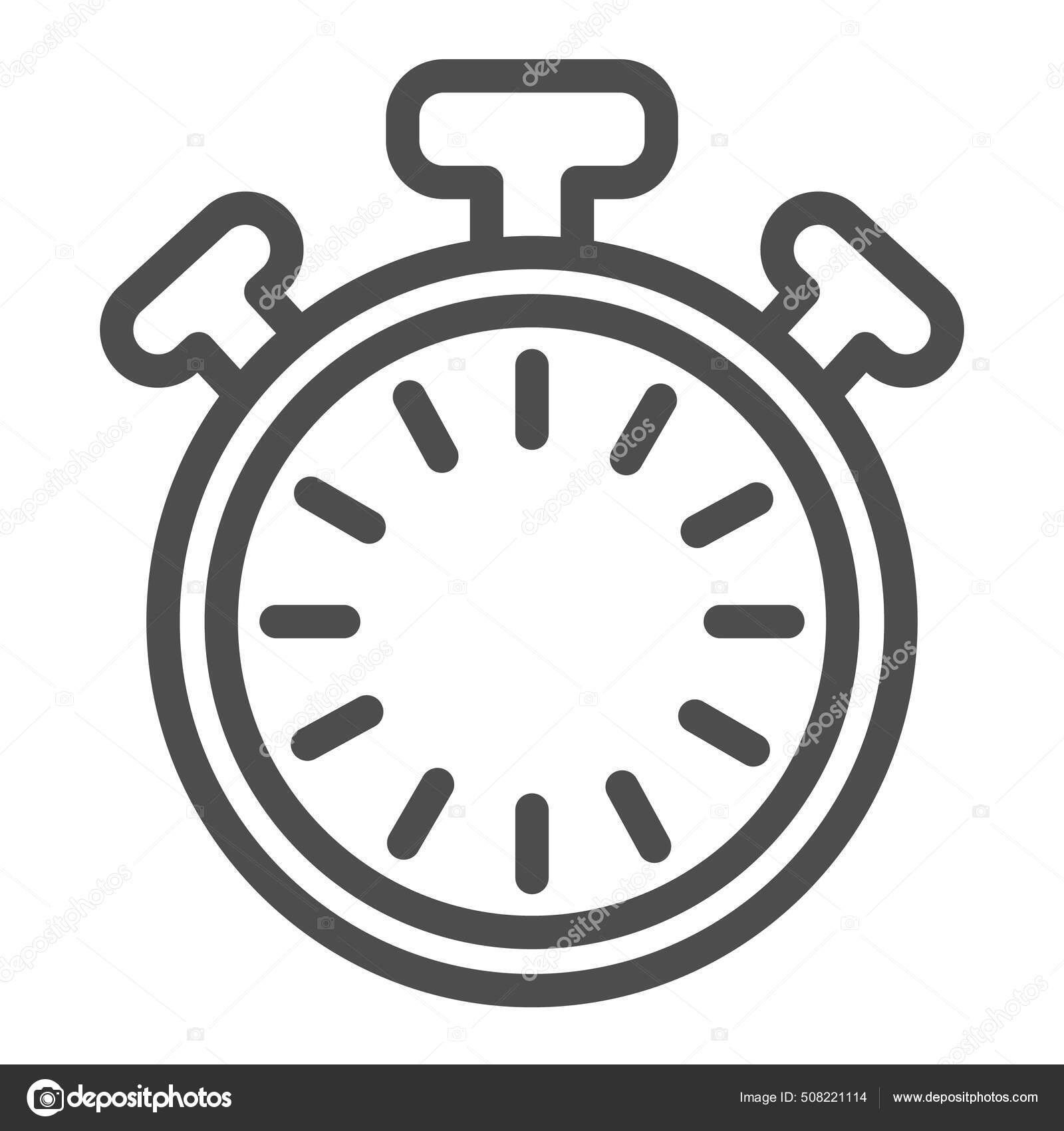 Stopwatch with buttons and dial without hands, timer line icon, time ...
