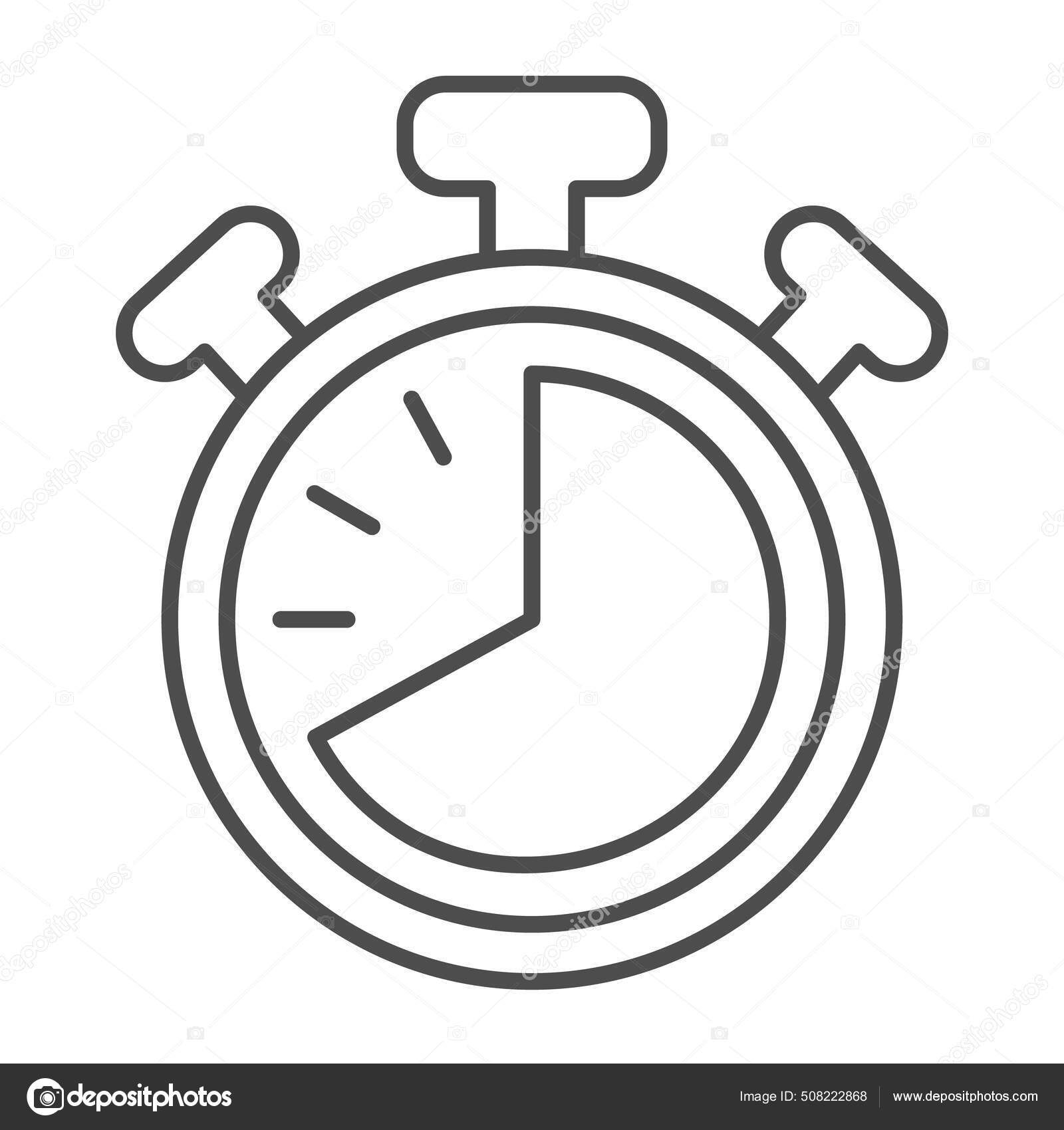 Stopwatch With Buttons 40 Seconds Timer Chronometer Thin Line Icon