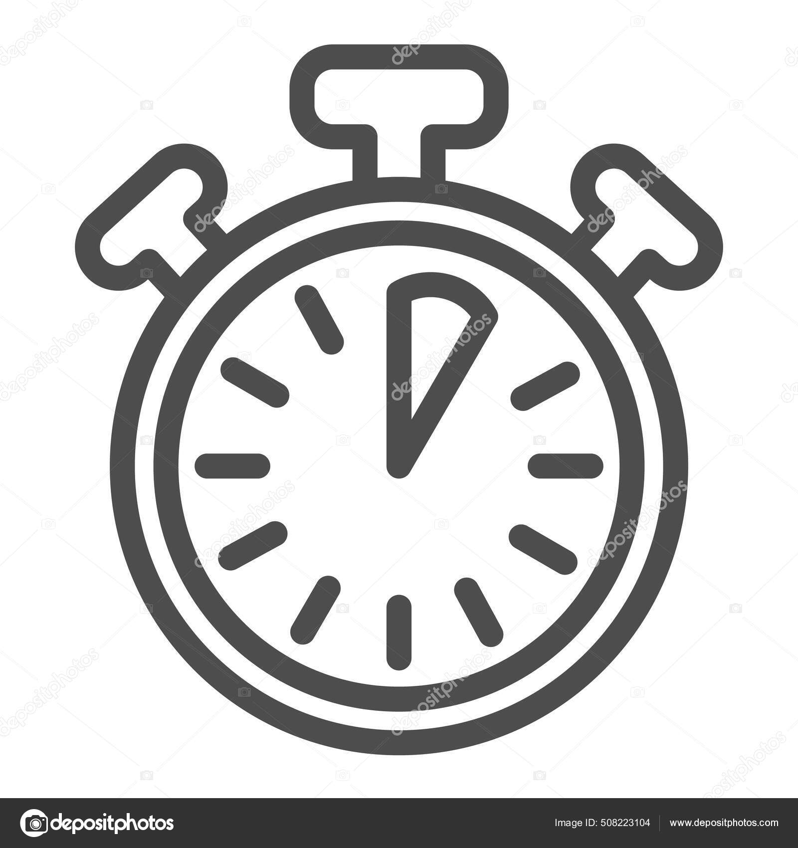 Stopwatch With Buttons 5 Seconds Timer Chronometer Line Icon Time