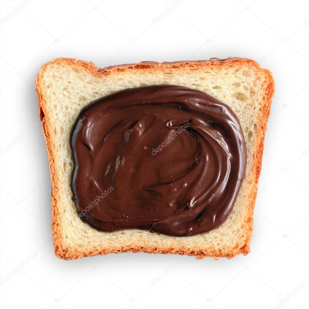 Boterham met een chocolade hazelnootpasta ⬇ Stockfoto, rechtenvrije ...