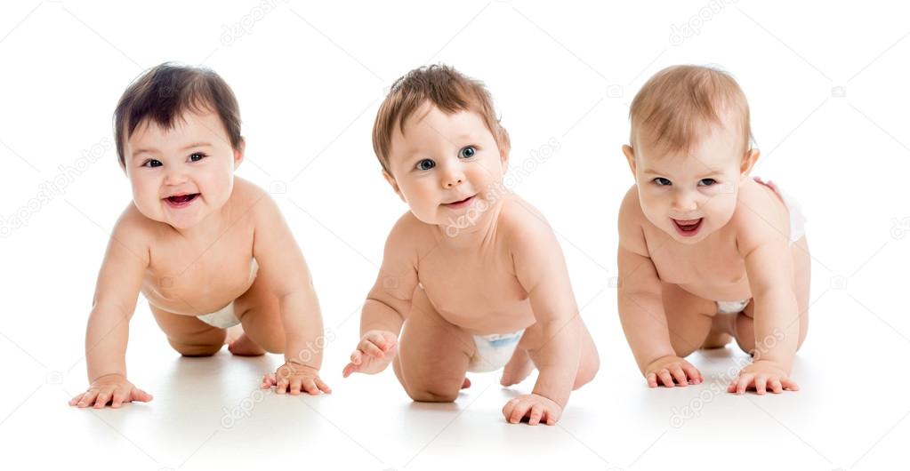 Cute babies toddlers crawling Stock Photo by ©oksun70 66325659
