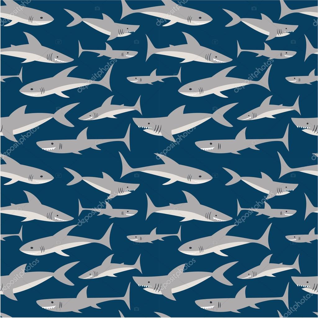 Seamless pattern with sharks — Stock Vector © radiocat #59951353