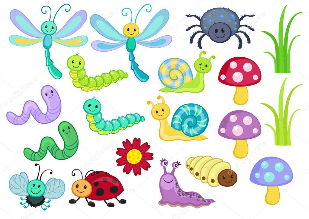 Conjunto de vectores de bugs de dibujos animados lindo 2023