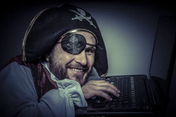 Computer security with hacker pirate ⬇ Stock Photo, Image by ...