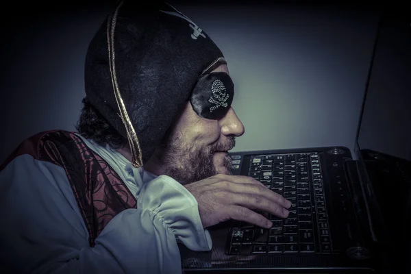 Computer security with hacker pirate ⬇ Stock Photo, Image by ...