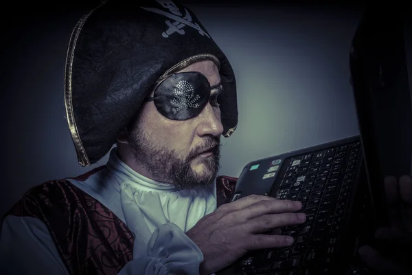 Computer security with hacker pirate ⬇ Stock Photo, Image by ...