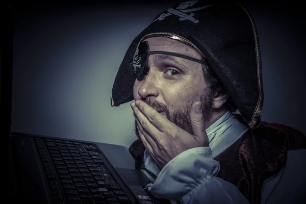 Computer security with hacker pirate ⬇ Stock Photo, Image by ...
