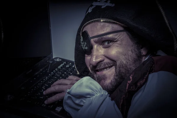 Computer security with hacker pirate ⬇ Stock Photo, Image by ...