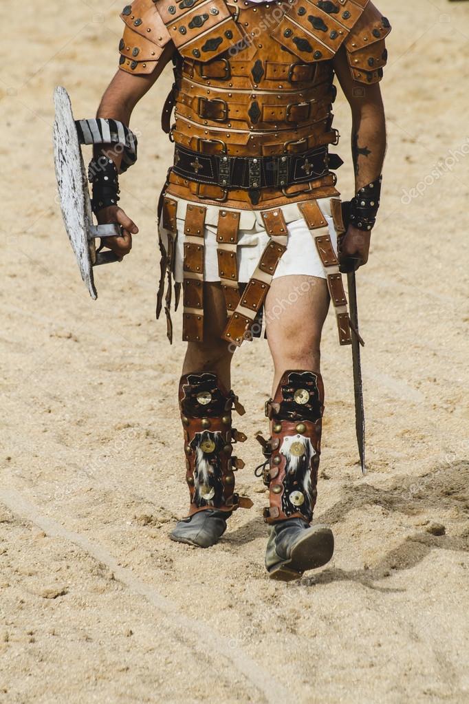 Gladiator walking on arena — Stock Photo © outsiderzone #93371574