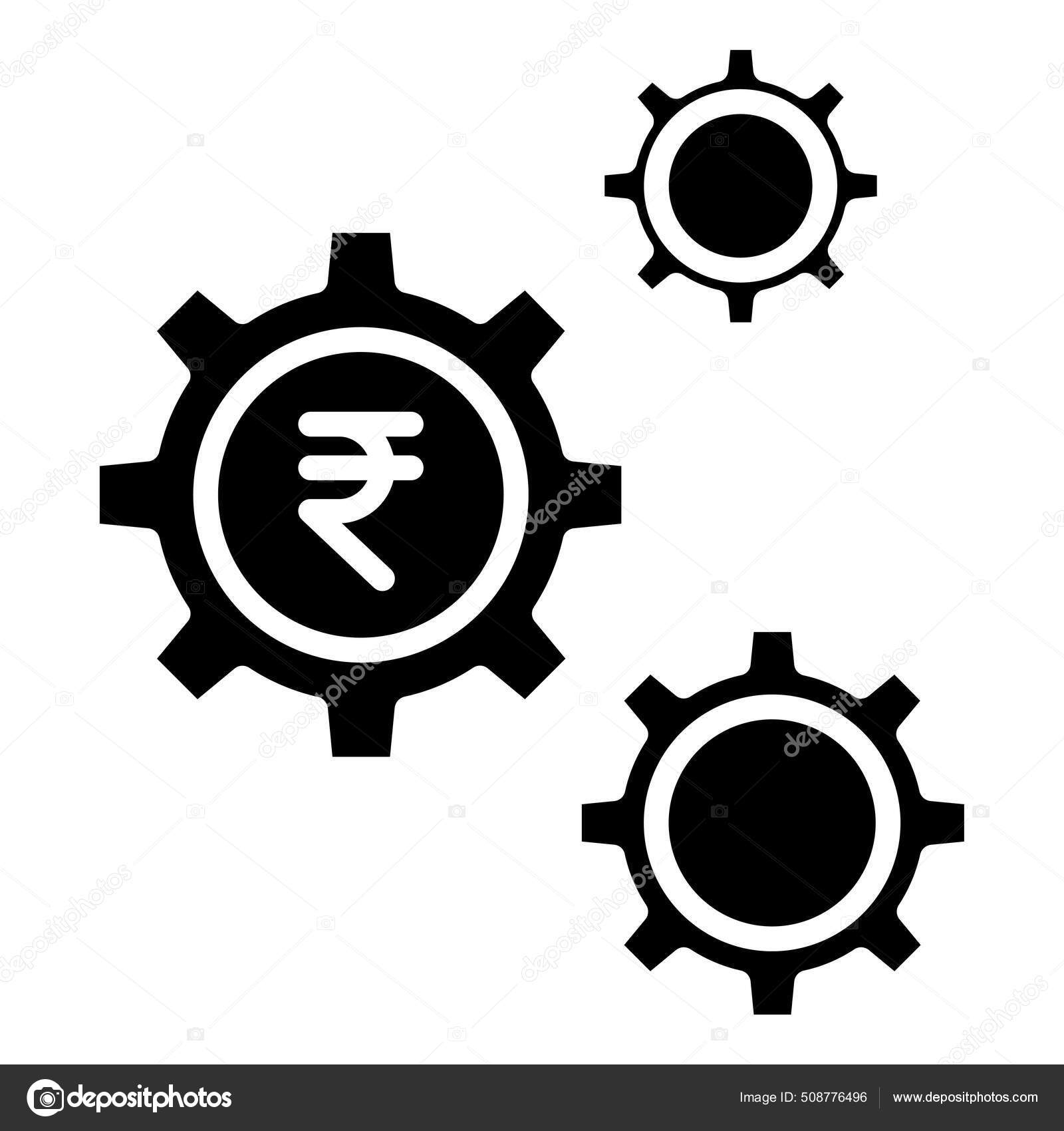 Rupees Cogs Vector Illustration Indian Currency Money Indian Rupee ...