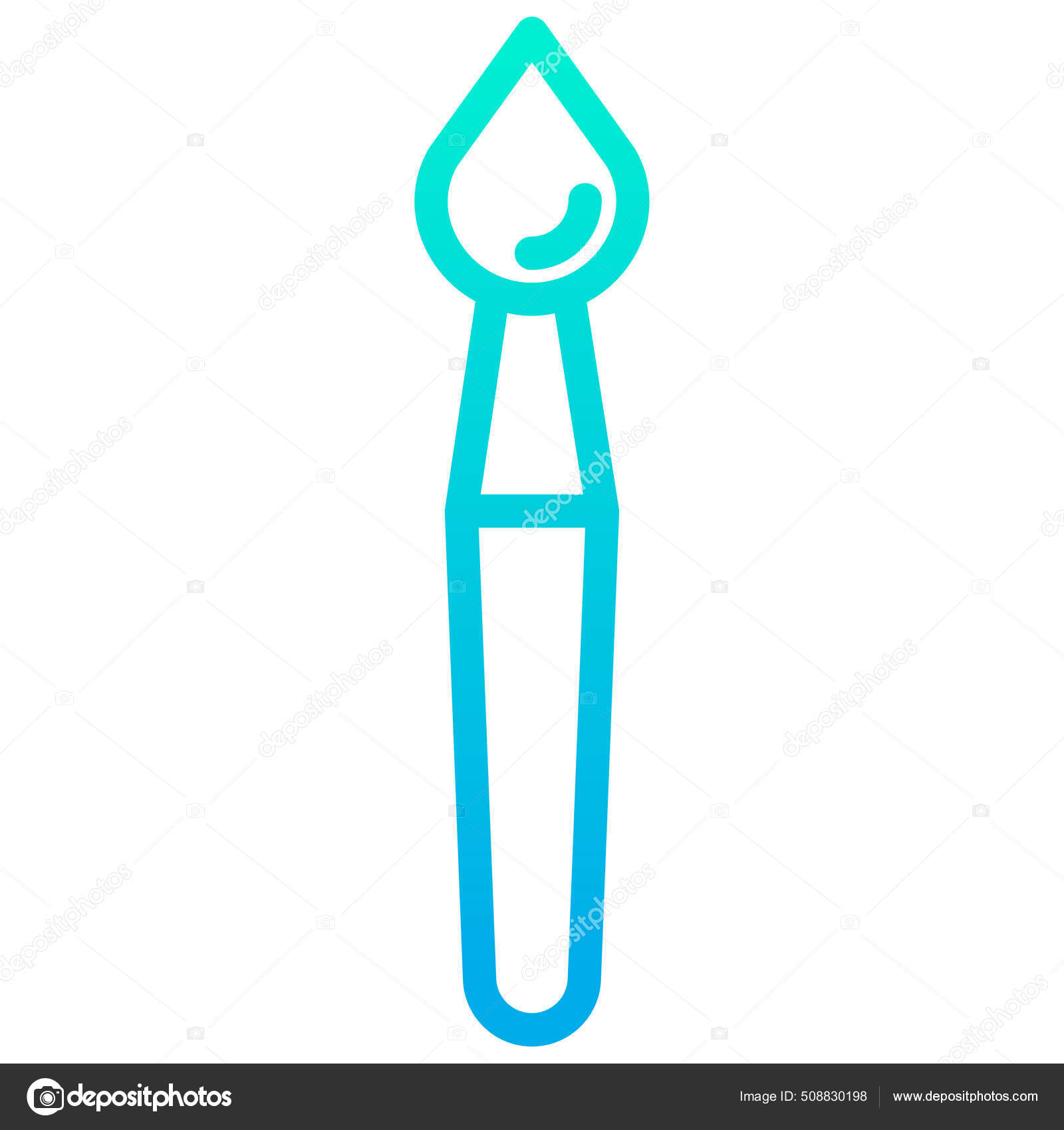 Simple Brush Vector Icon Illustration White Background Stock Vector by ...