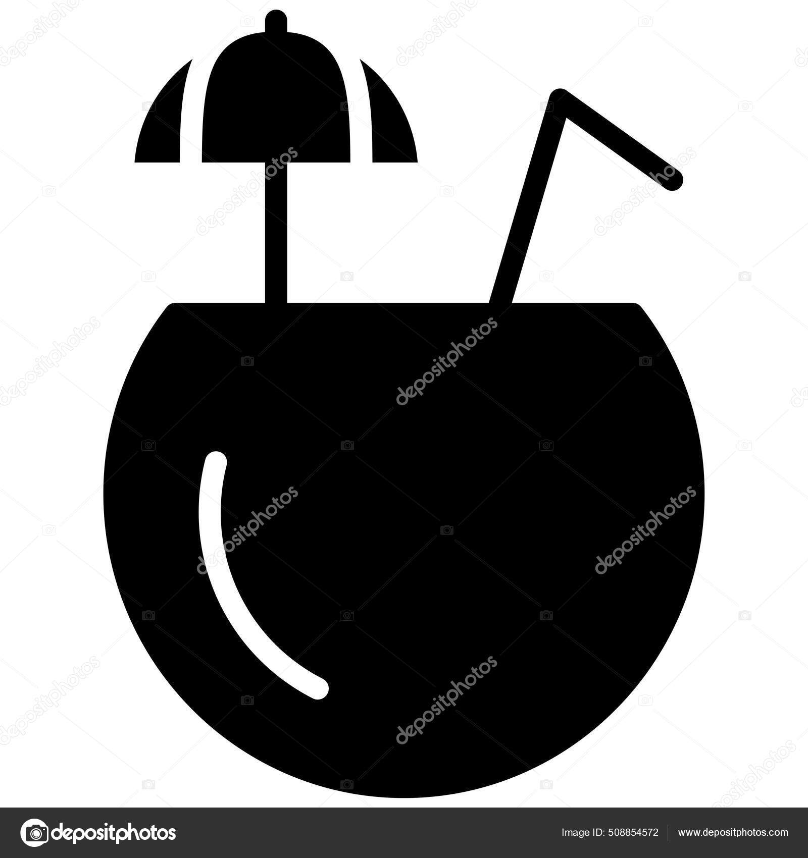 Simple Coconut Vector Icon Illustration White Background Stock Vector ...
