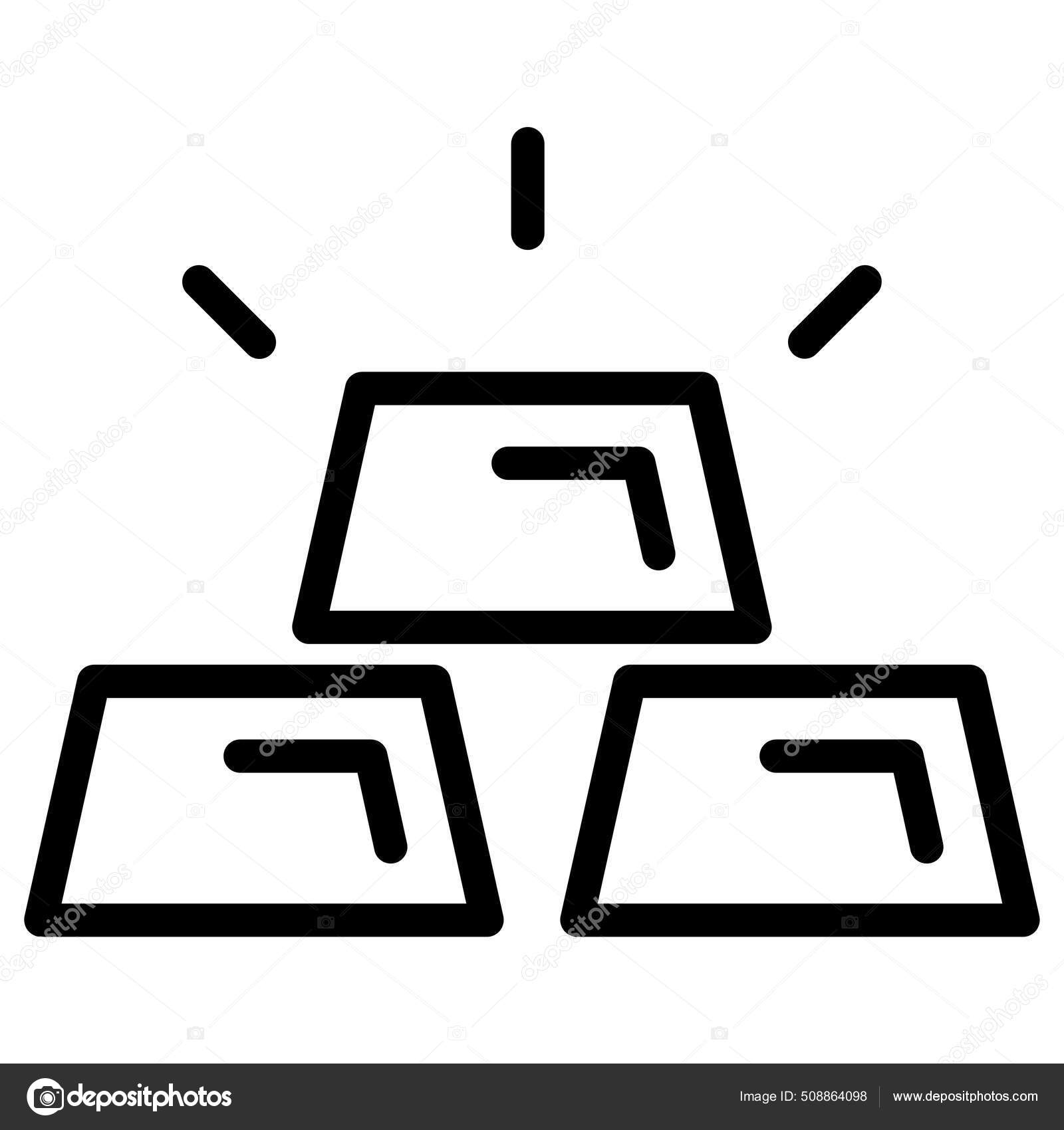 Gold Bars Icon White Background Vector Illustration Stock Vector By