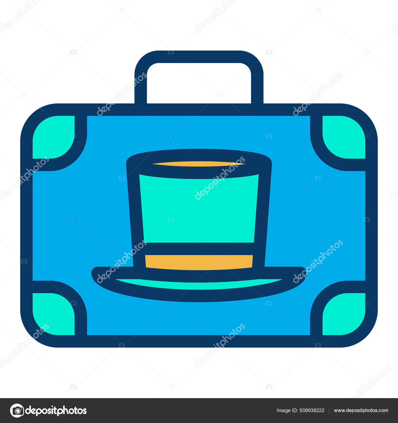 Simple Briefcase Vector Icon Illustration White Background Stock Vector ...