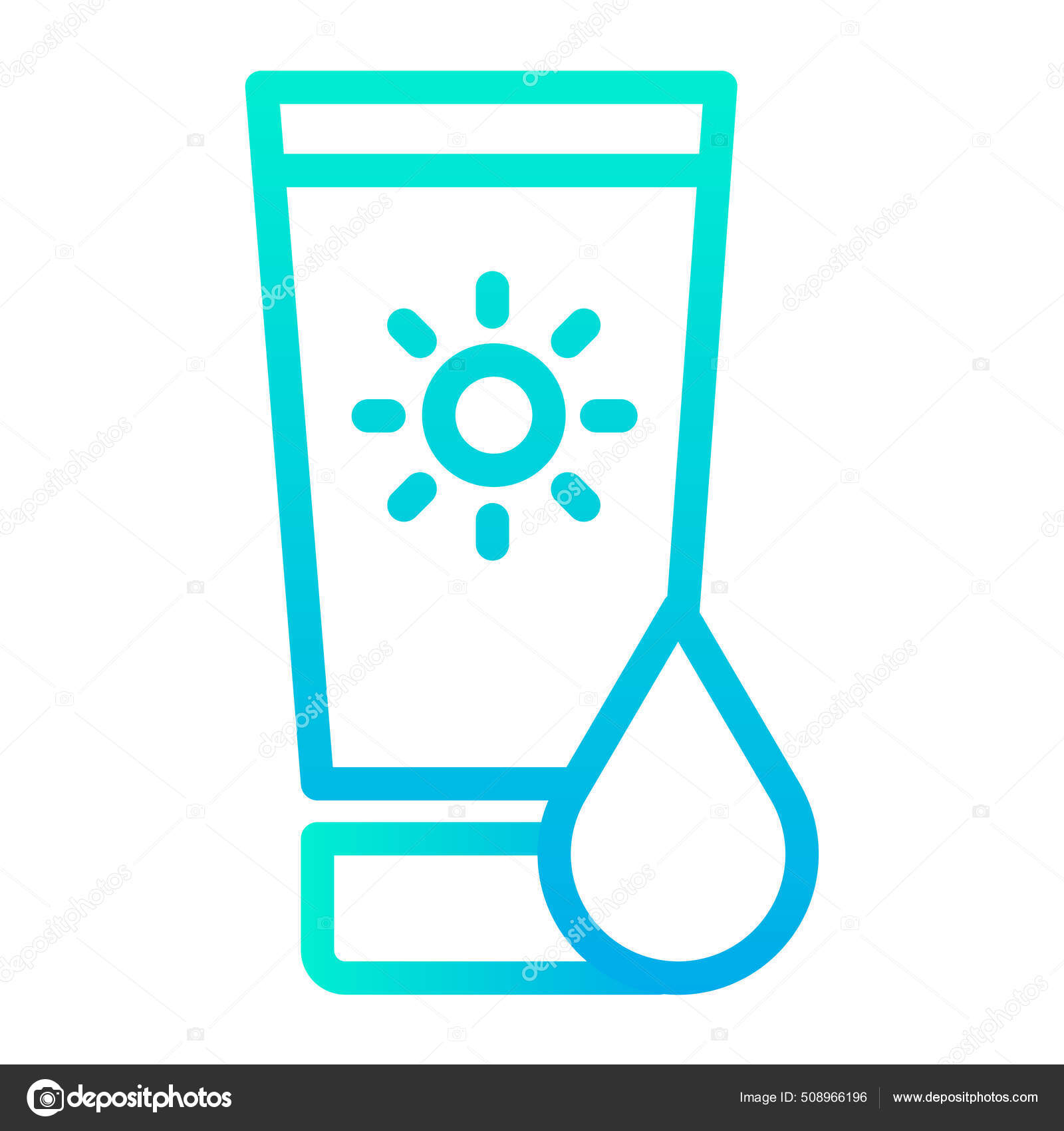 Sunscreen Icon Vector Outline Illustration Isolated Symbol White ...