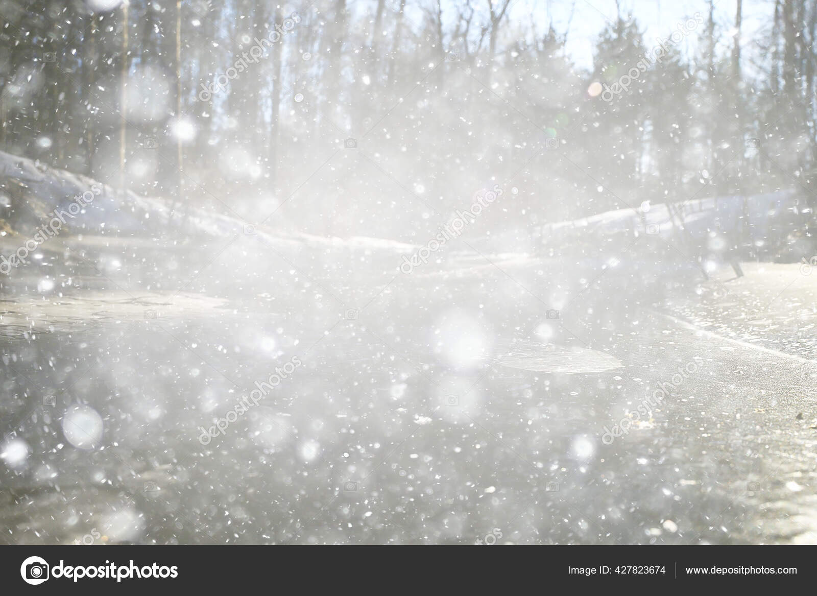 Snow Ice Soft White Background Blurred Winter Wallpaper Blank — Stock ...