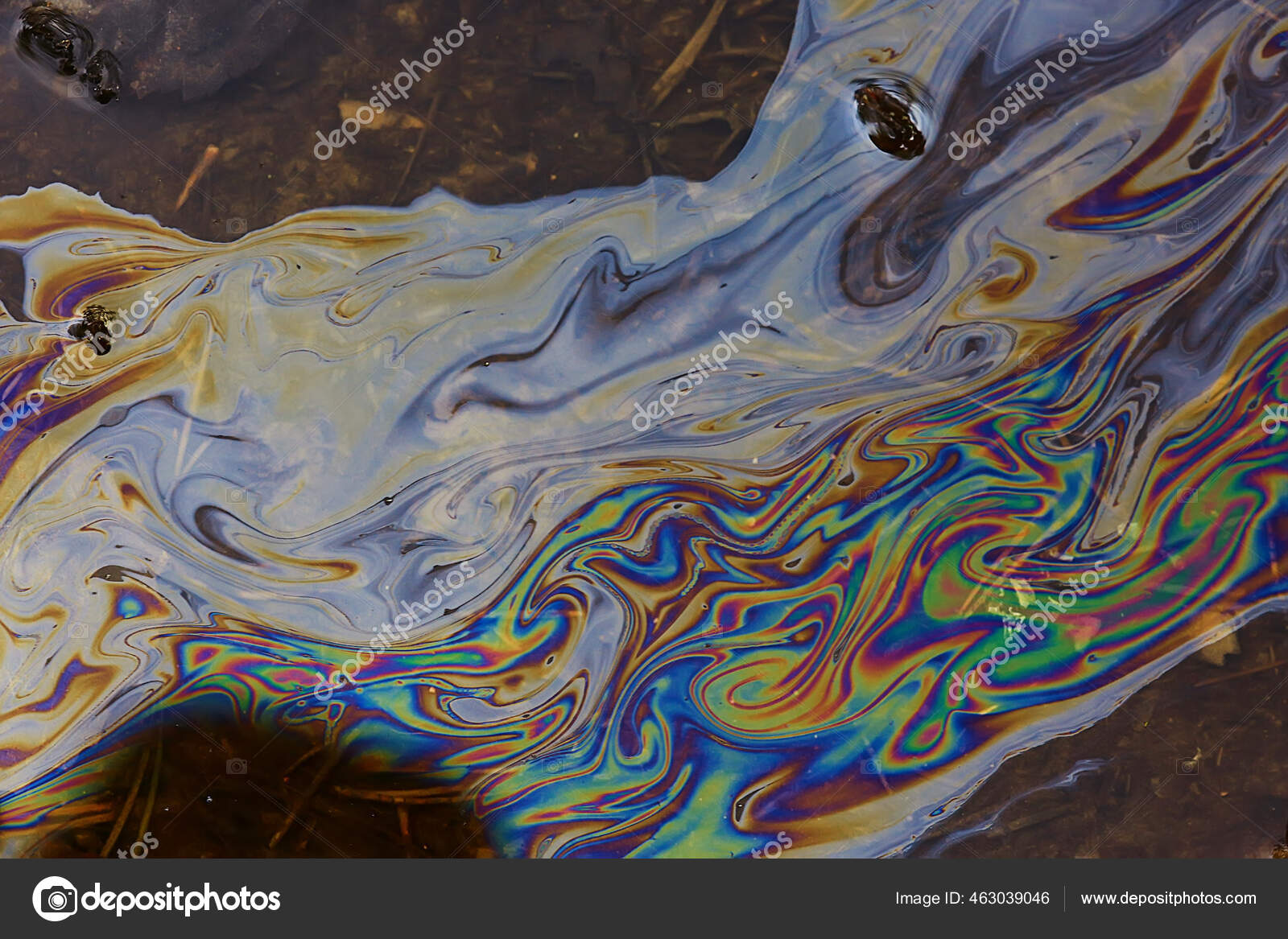 Oil Spills Puddle Background Abstract Gasoline Nature Pollution Concept ...