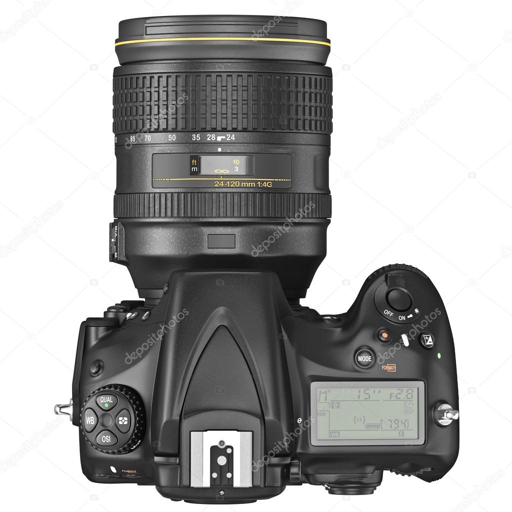 DSLR photo camera, top view Stock Photo by ©ARTYuSTUDIO 112082490