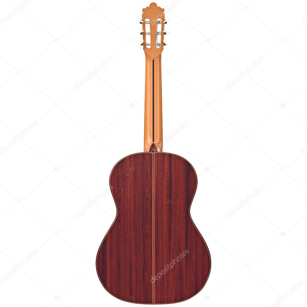 Classical wooden guitar, back view Stock Photo by ©ARTYuSTUDIO 115539918