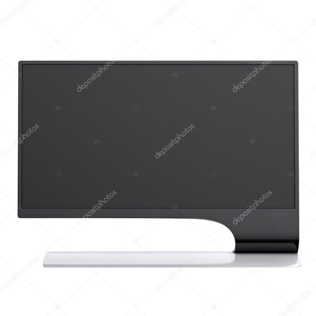 Vista frontal del monitor del ordenador de alta resolución. 3d gráfico ...