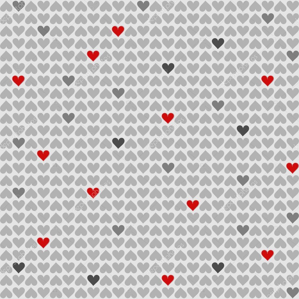Red and gray little hearts lovely romantic Valentine's day seamless ...
