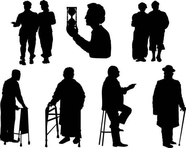 Vector silhouette of old people. — Stock Vector © MAJIVECKA #41866587