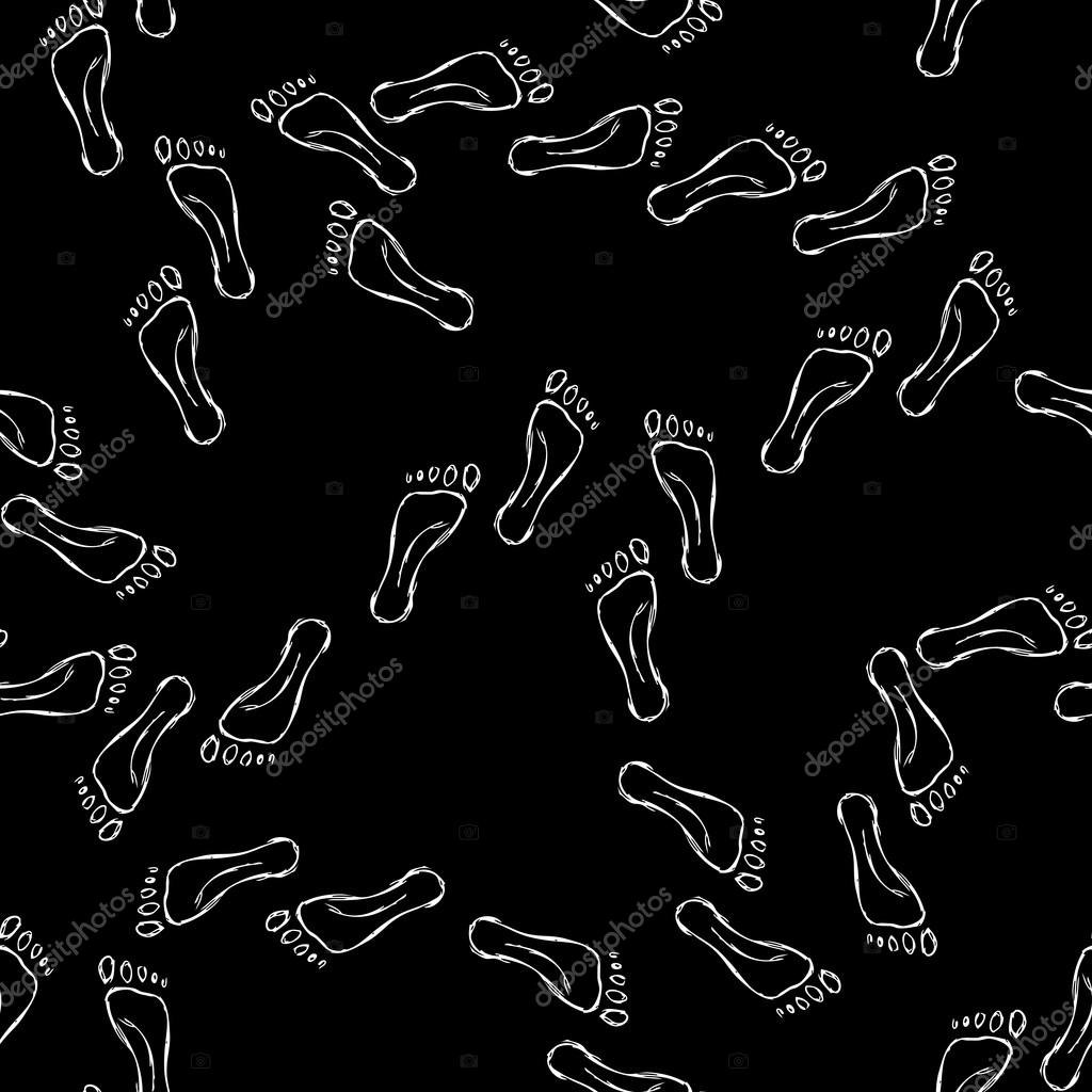 Feet seamless pattern and background. Foot texture in hand drawi Stock ...